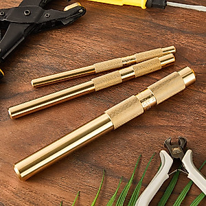 3 Pcs Brass Drift Punch Set, 3/4, 1/2, 3/8 Inch, 25075 25076 25077 Brass Punch Kit
