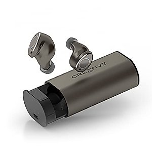 Creative Outlier Pro True Wireless Sweatproof in-Ear Headphones with Hybrid Active Noise Cancellation, Ambient Mode, 6X Mics, Wireless Charging, 60 Hours Battery Life / 15 Hours per Charge