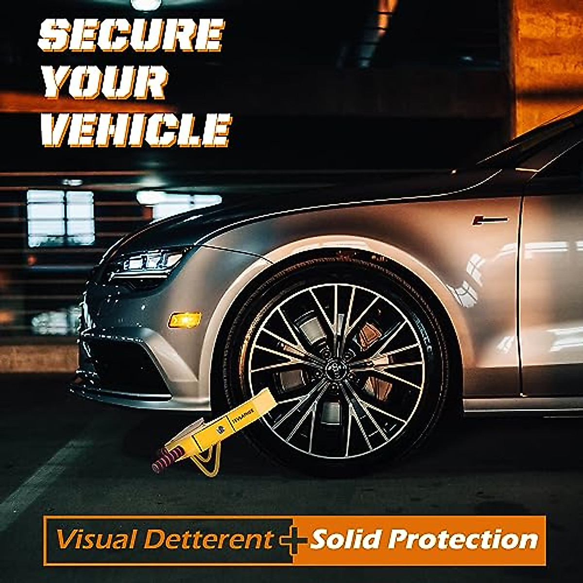 Tevlaphee Wheel Lock - Car Boot Anti-Theft Trailers Wheel Clamp Lock Parking Boot for Cars, Trucks, SUVs, Campers