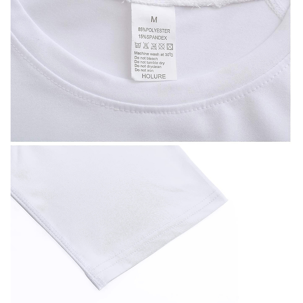 Holure Men's Workout Fitted Athletic Shirt Compression Short Sleeve Shirts White L