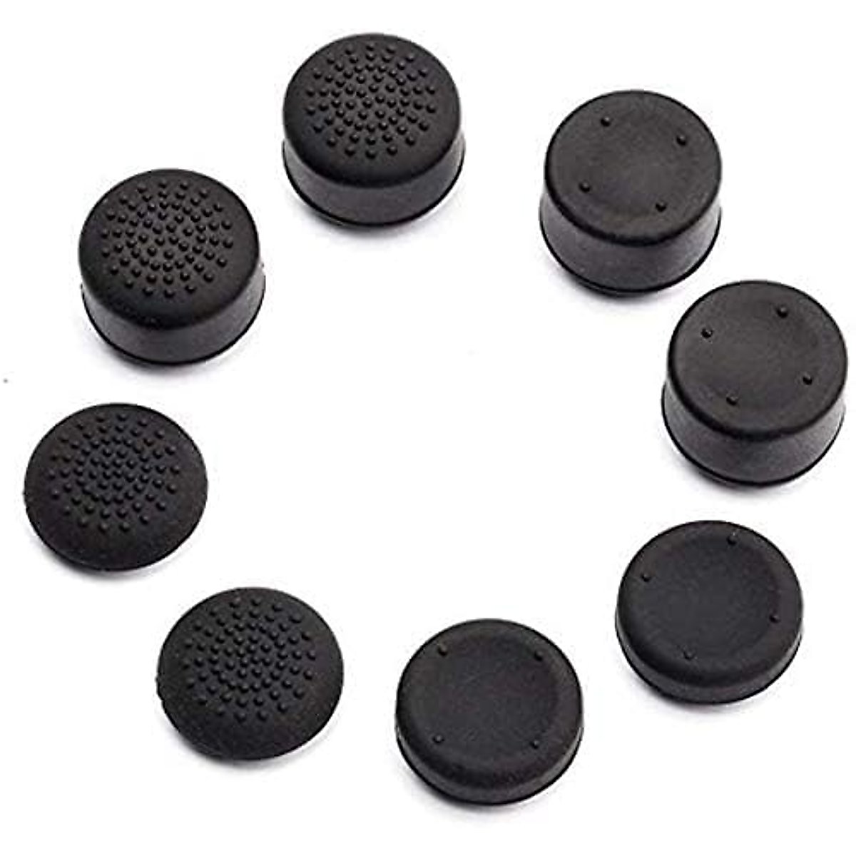 Analog Controller Raised Thumb Stick Grips Thumbsticks Joystick Cap Cover for PS4, PS3, Switch Pro, Xbox one, Xbox 360, Wii U, PS2 Controller (Pack of 8 pcs Black)
