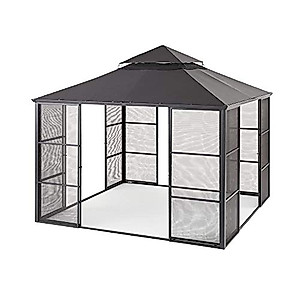 Garden Winds Replacement Canopy Top Cover for Aluminum Gazebo - Riplock 350 - Slate Gray
