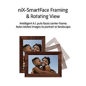 Nixplay 10.1 inch Smart Digital Photo Frame with WiFi (W10F) - Wood Effect - Share Photos and Videos Instantly via Email or App