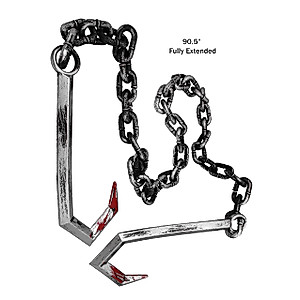 Nicky Bigs Novelties Plastic Fake Butcher Hook Meat Hooks With Chain Weapons Halloween Horror Prop
