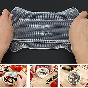 Aoguzhao Silicone Stretch Lids,Transparent Silicone Food Wrap Cling Film,4 Pieces of Reusable Food Silicone Food Wrap for Kitchen Preservation and refrig (4pcs)