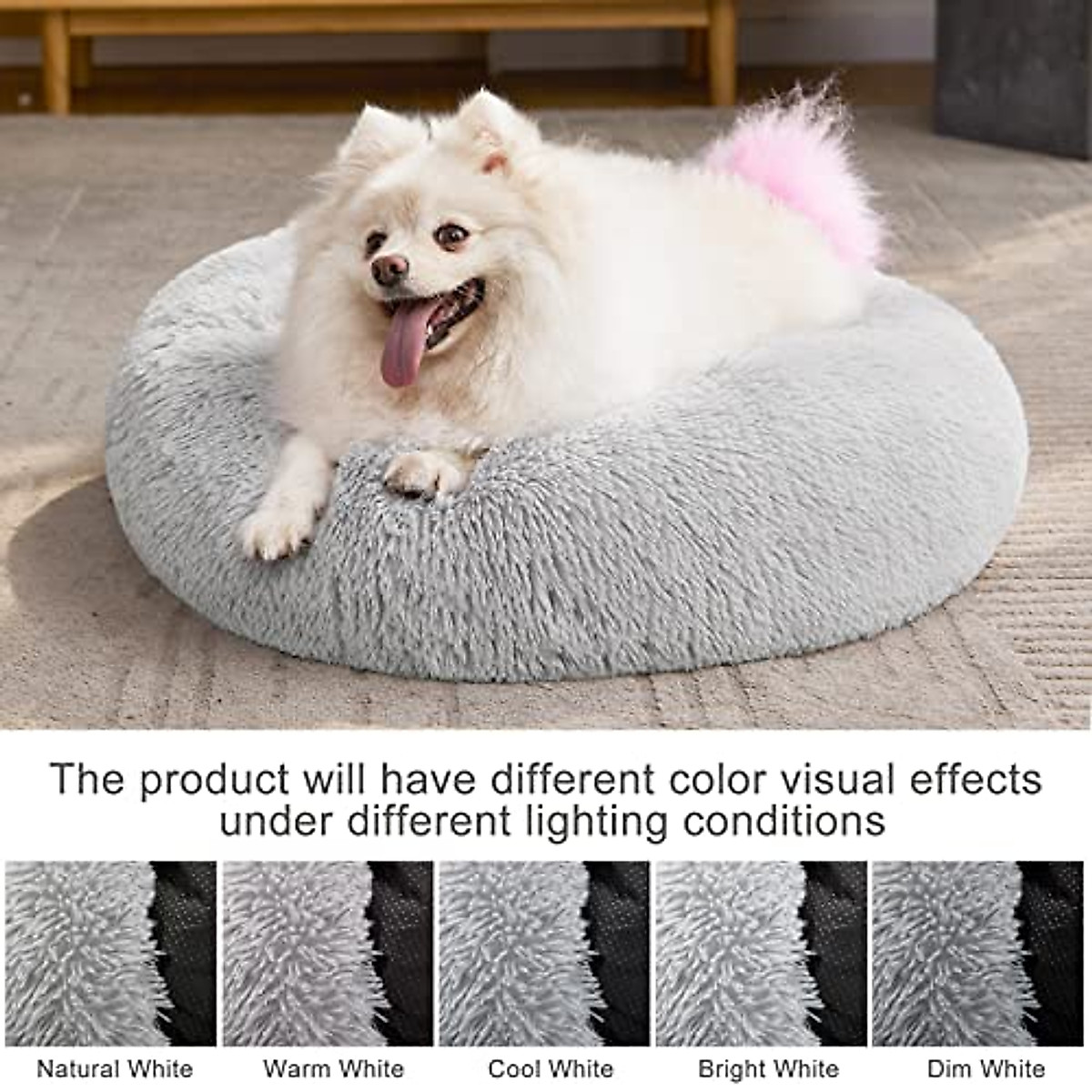 MIXJOY Orthopedic Dog Bed Comfortable Donut Cuddler Round Dog Bed Ultra Soft Washable Dog and Cat Cushion Bed (20''/23''/30'') (30'', Grey)