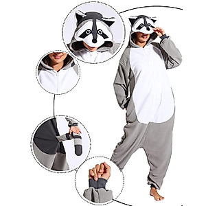 ofodoing Adult Animal One-piece Pajamas Cosplay Animal Homewear Sleepwear Jumpsuit Costume for Women Men