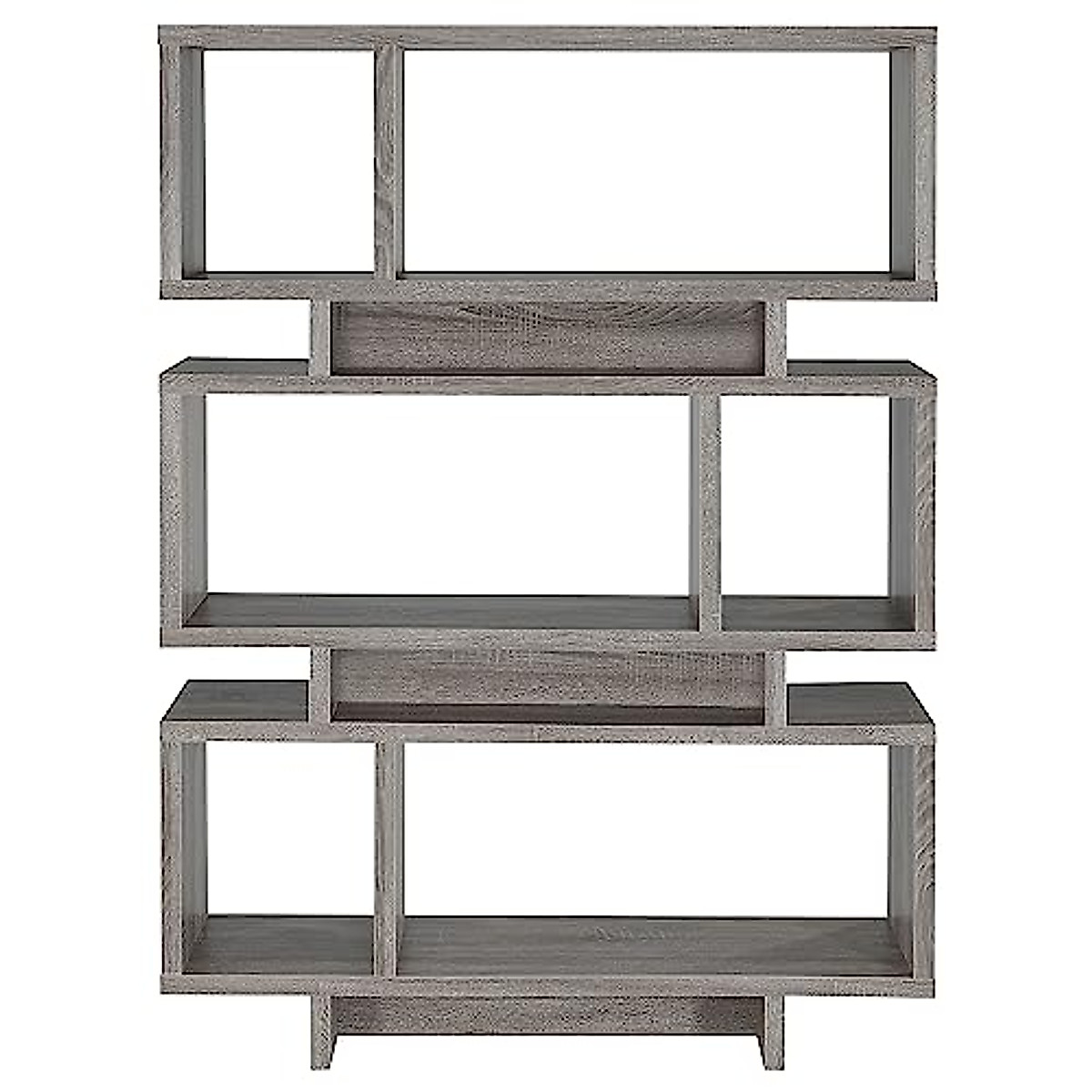 Coaster Home Furnishings Reid 3-Tier Geometric Bookcase Weathered Grey