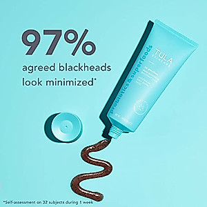 TULA Skin Care So Poreless Exfoliating Blackhead Scrub | Powerful and Gentle Exfoliation, Refreshing and Smoothing, Contains Probiotic Extracts, Volcanic Sand, Pink Salt, and Witch Hazel | 82 g