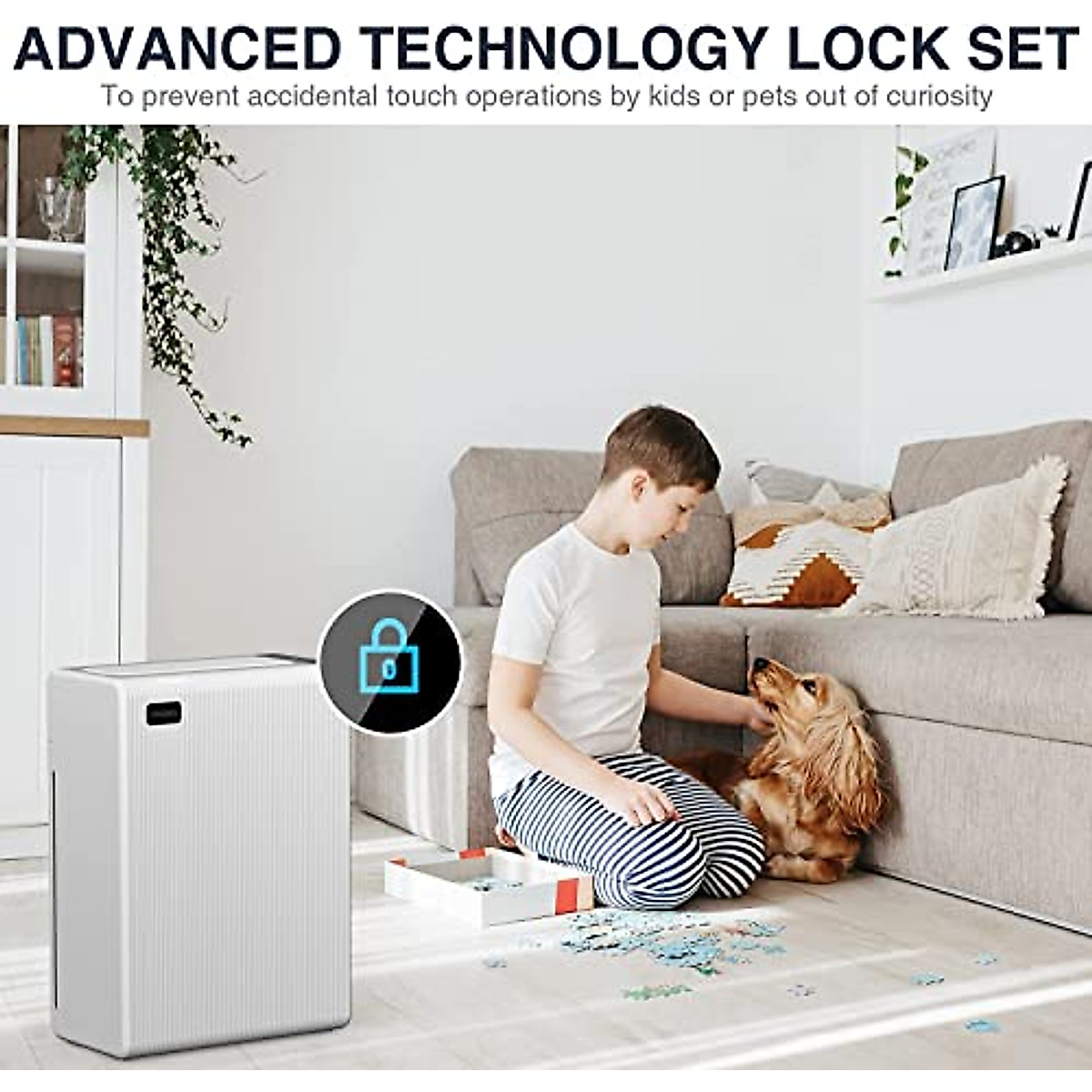 Air Purifiers for Home Large Room, MOOKA H13 True HEPA Filter Air Cleaner for Dust Allergies Pets Dander Pollen Smoke Odor, 100% Ozone Free Quiet Air Cleaner for Home, Bedroom and Office