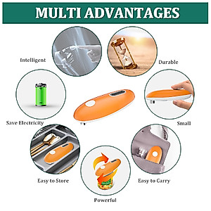 Homelet Electric Can Opener Smooth Edge Safe One Touch Labor Saving Heavy Duty Stainless Steel Automatic Can Opener For Seniors/Arthritics/Women/Kid Kitchen Camping Bottle Opener