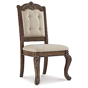 Signature Design by Ashley Charmond Antique 19" Upholstered Dining Chair, 2 Count, Brown