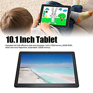 10.1 Inch 10 Tablet PC, Octa Core Processor, 3G RAM, 64G ROM, 128GB Expansion Support, 10.1 Inch FHD Screen, 5+8MP Camera, 2.4G/5G WiFi, 4 G Tablets (US Plug)