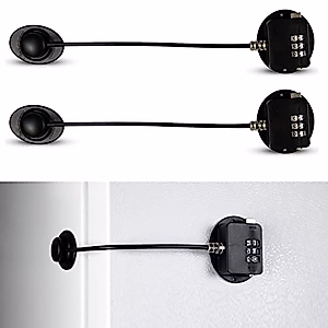 Urban August Adhesive Combination Lock – Childproofing & Baby Safety, Heat Resistance, Easy to Install with Heavy Duty 3M Adhesive Tape, Best for Cabinets, Drawers, Doors & refrigerators (Two)