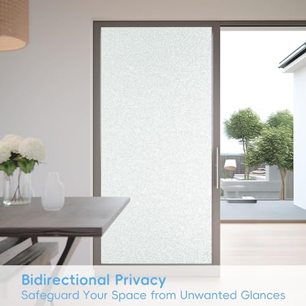 Qualsen Window Privacy Film Frosted Glass Window Film Matte White Non-Adhesive Static Window Cling Privacy Film for Glass Windows Bathroom Home Office Kitchen Living Room(47.2 x 78.7 inch/120x200cm)