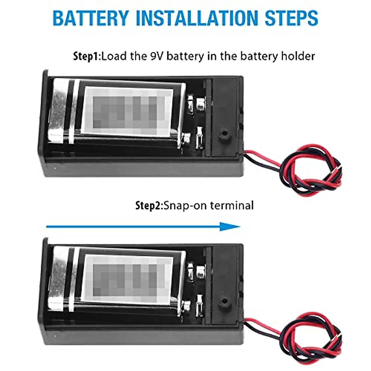 QTEATAK 2pcs 9v Battery Holder with Switch and Lead Wires