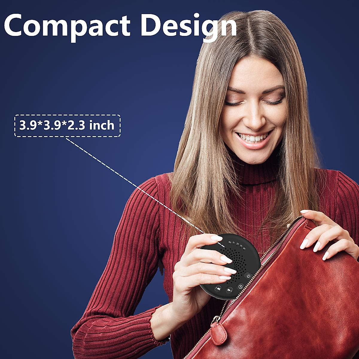 Easysleep Sound White Noise Machine with 25 Soothing Sounds and Memory Function 32 Levels of Volume and 5 Sleep Timer Powered by AC or USB for Sleeping Relaxation (Black-No Light)