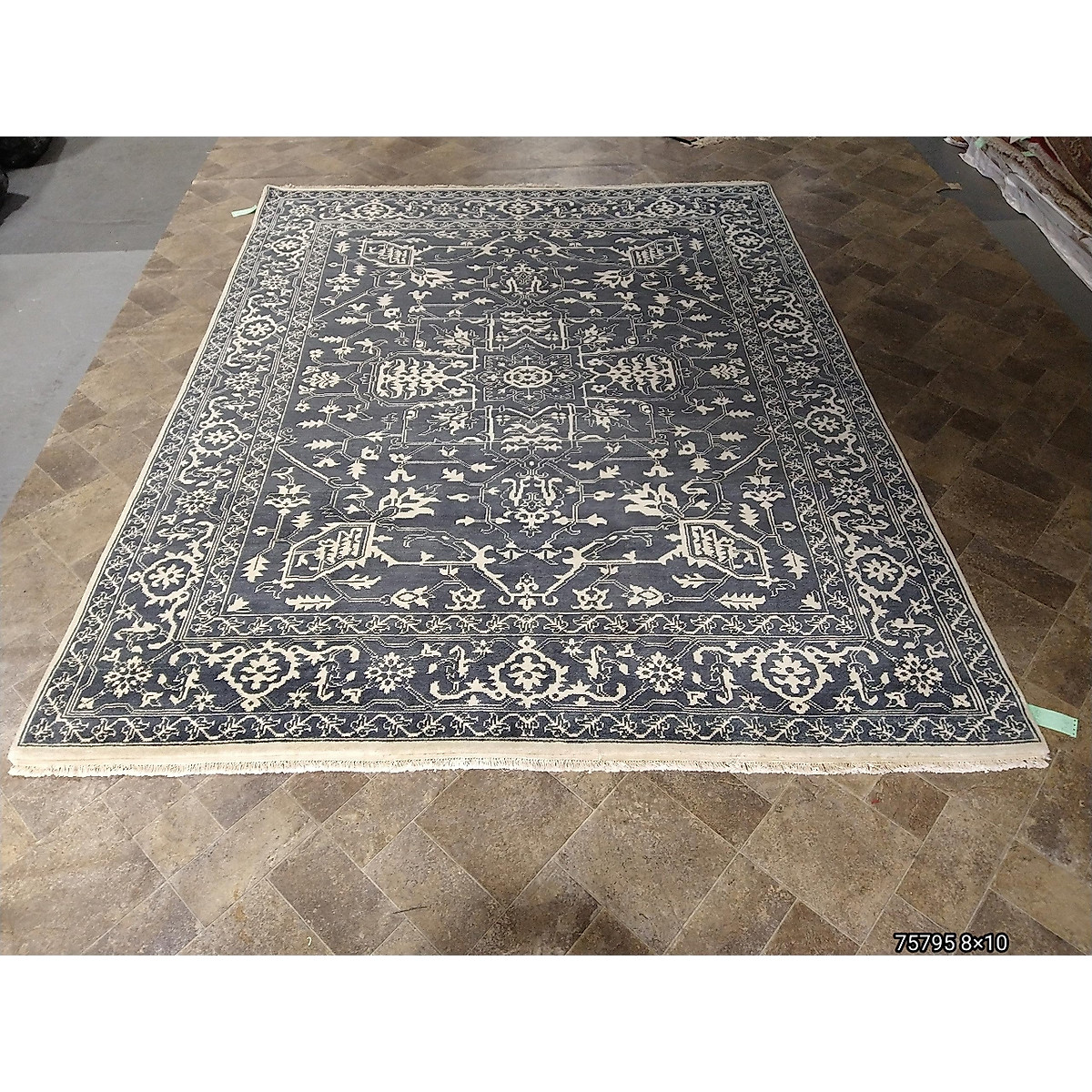 8' x 10' Gray New OUSHAK Rug Handmade Wool Capret#75795