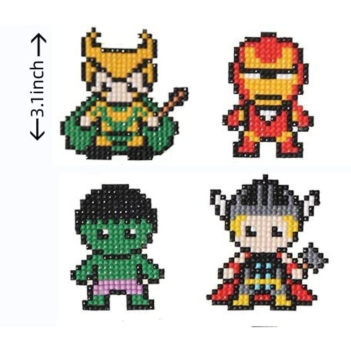 HTPDIOP 9-PCS Kids DIY Diamond Painted Sticker Kit, Superhero Creative Digital Painted Diamond Dots Mosaic Stickers, Crafts for Kids, Boys, Girls and Adult Beginners.