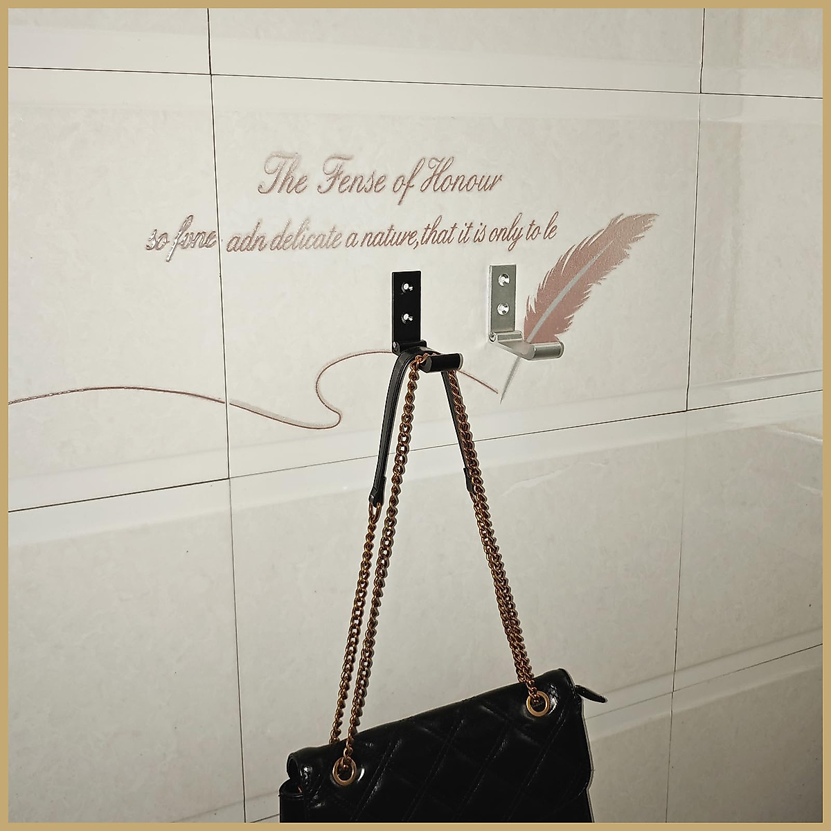 YEMCHI 2 Pack Folding Coat Hooks, Black Adhesive Wall Hooks for Hanging Towel Bag Backpack Purse Headphone Holder, Outdoor Aluminum Alloy Hardware Heavy Duty Hooks with Mounted Screws (Black)