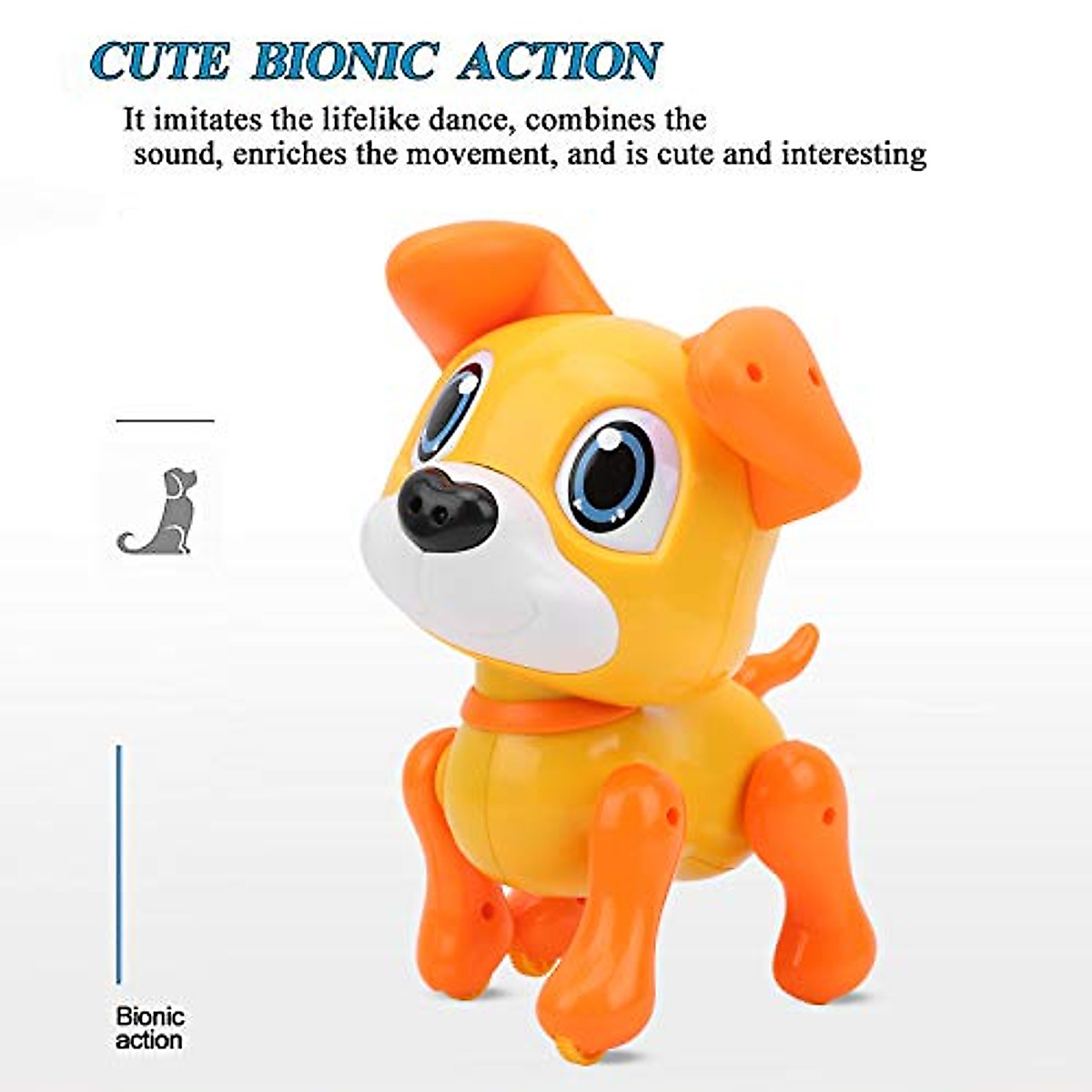 Robot Dog Toy, Safe Durable Smart Puppy, Patrol Mode for Playing Baby 3 Years Old + Children(Yellow)