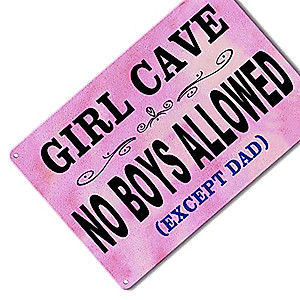 Kawaii Girl Cave Metal Sign Cute Girls Room Decorations For Bedroom And Bathroom Pink Gamer Room Door Decor Teenager Girly Things Cool Stuff For Your Room Accessories Wall Posters