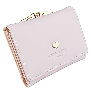 Sweet Dream Women Cute Small Pink Wallet Card Holder Short Trifold Wallet Lady Coin Purse