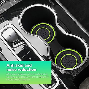 2 PCS Car Cup Holder Coaster,Car Coasters Cup Mats,2.75 Inch Universal Car Cup Coasters,Non-Slip Anti Dust Mats Cup Holder Insert Coaster, Suitable for Most Car Interior (Green)
