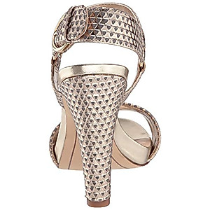 Karl Lagerfeld Paris Women's Cieone Dressy Heeled Sandal, Gold Triangle Metallic, 7.5