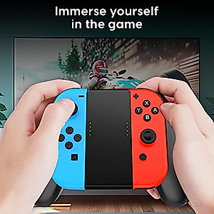 TALK WORKS Gaming Grip for Nintendo Switch Joy-Con - Secure Fit Gaming Controller Grip, Gamer Accessories for Joy-Con, Handheld Joystick Remote Control Holder, Black