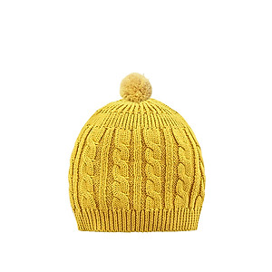 IADOER Baby Newborn Boy Knitted Sweater Romper Cotton Longsleeve Outfit with Kids Winter Warm Hats Set（Yellow 0-3M