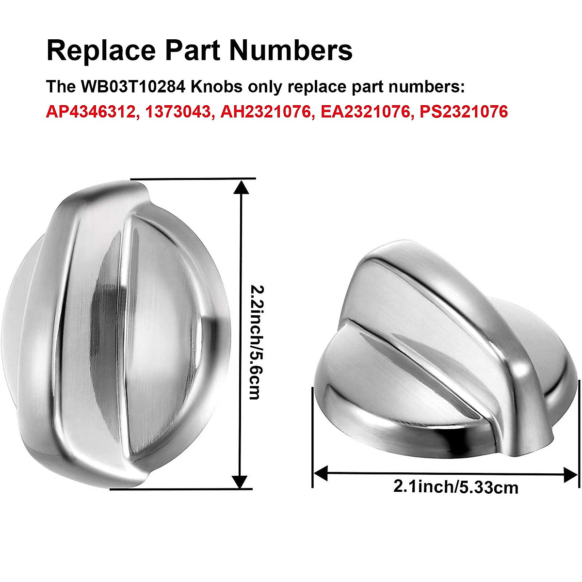 WB03T10284 Knobs Burner Control Knobs Compatible with General Electric GE Range/Stove/Oven Knob Replace for AP4346312 PS2321076 (6 Pack)