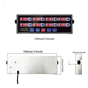 Professional Commercial 8 Channels Digital Kitchen Timer Loud Alarm for Restaurant Kitchen, Black