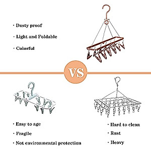 KANGCAI Sock Hanger Clothes Drying Rack Mitten Drying Rack herb Drying Rack tendederos de ropa para secar Foldable Drying Racks for Laundry Racks for Apartments（Pink）