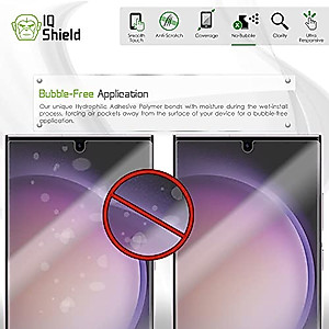 IQShield Screen Protector Compatible with Samsung Galaxy S23 Ultra 5G Works with Fingerprint Scanner (2-Pack) Anti-Bubble Clear TPU Film