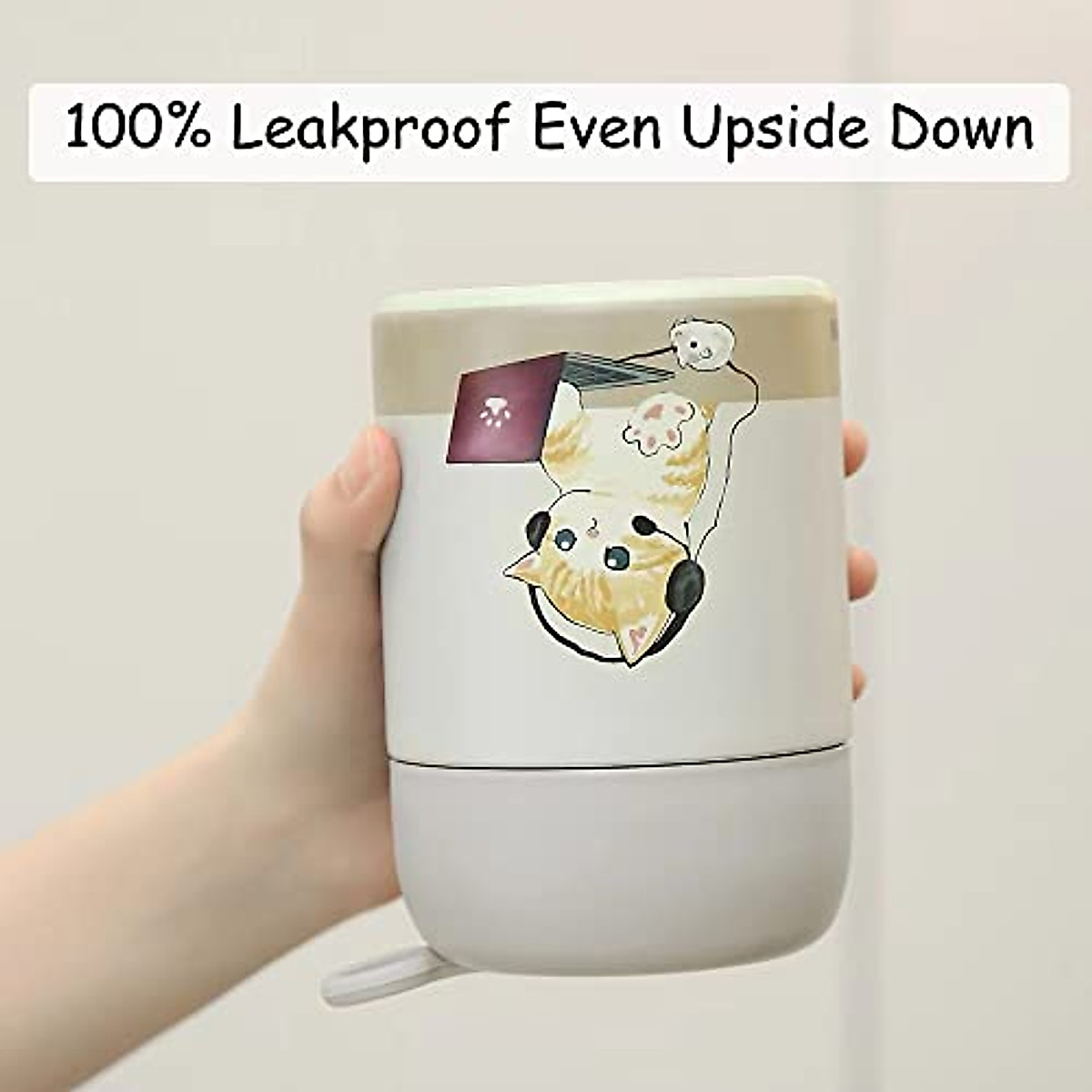 Funkrin 16oz Thermos for Hot Food, Stainless Steel Lunch Box for Kids Adults, Insulated Food Jar with Folding Spoon, Vacuum Leak Proof Soup Container for Hot & Cold Food