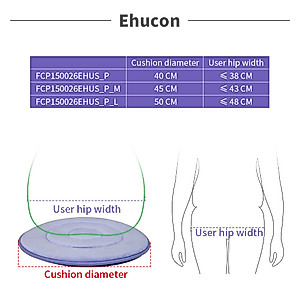 Ehucon 360 Degree Swivel Seat Cushion for Car,Rotating Seat Cushion Pivot Disc Pad for Elderly,Swivel Car Seat Chair Assist to Turning Easily from Bed to Wheelchair