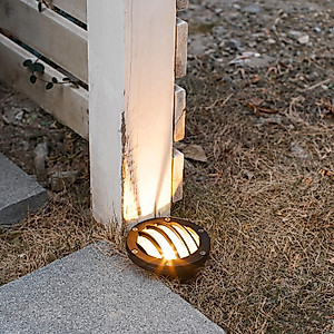 Malibu 4 Pack Outdoor Low Voltage Well Lights 4 Watt 200 Lumen LED Landscape Lighting Kit 2800K Warm White Metal In-Ground Light with Connector