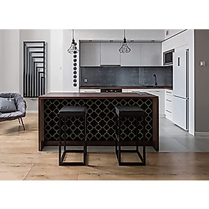 Feisoon 17.7"x118" Black and Gold Wallpaper Geometric Wallpaper Trellis Pattern Peel and Stick Wallpaper Removable Modern DIY Contact Paper Self Adhesive Wallpaper for Living Room Bathroom Decor