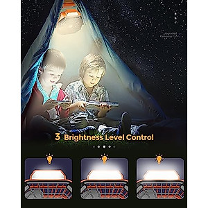 Camping Fan with LED Lantern, 10400 mAh 9 Inch Portable Fan Rechargeable Battery Powered Fan with Stepless Speed and Quiet Battery Operated Tent Fan for Picnic, Barbecue, Fishing, Travel, Home