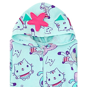 DREAMWORKS GABBY'S DOLLHOUSE Pandy Paws Cakey Cat MerCat Toddler Girls Fleece Zip Up Coverall Blue 3T