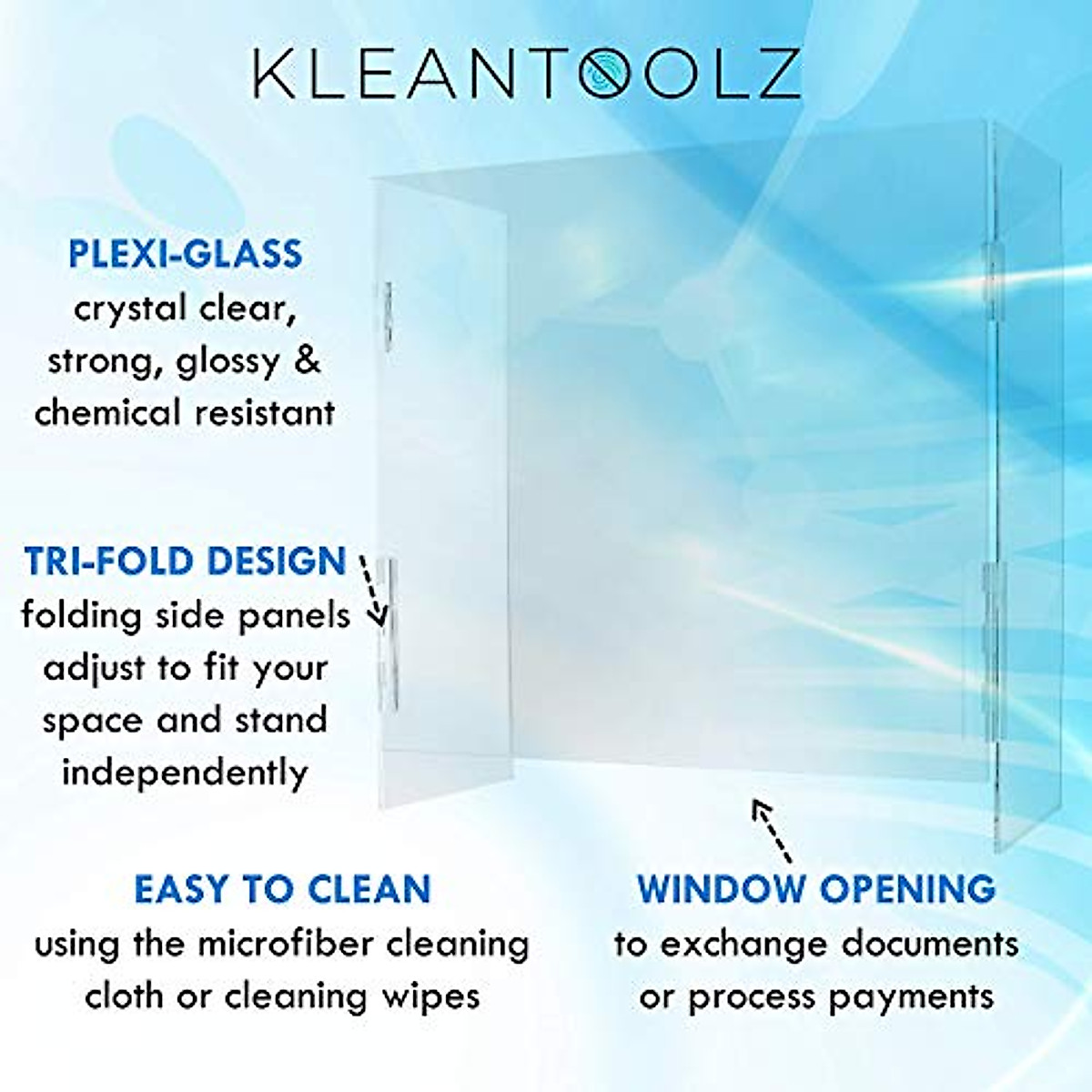 U-Shield Clear Plexiglass Acrylic Protective Sneeze Guard Counter Shield Plexi Glass Screen Divider Barrier for Reception Office School Salon Partition Window (42"L x 24"W)