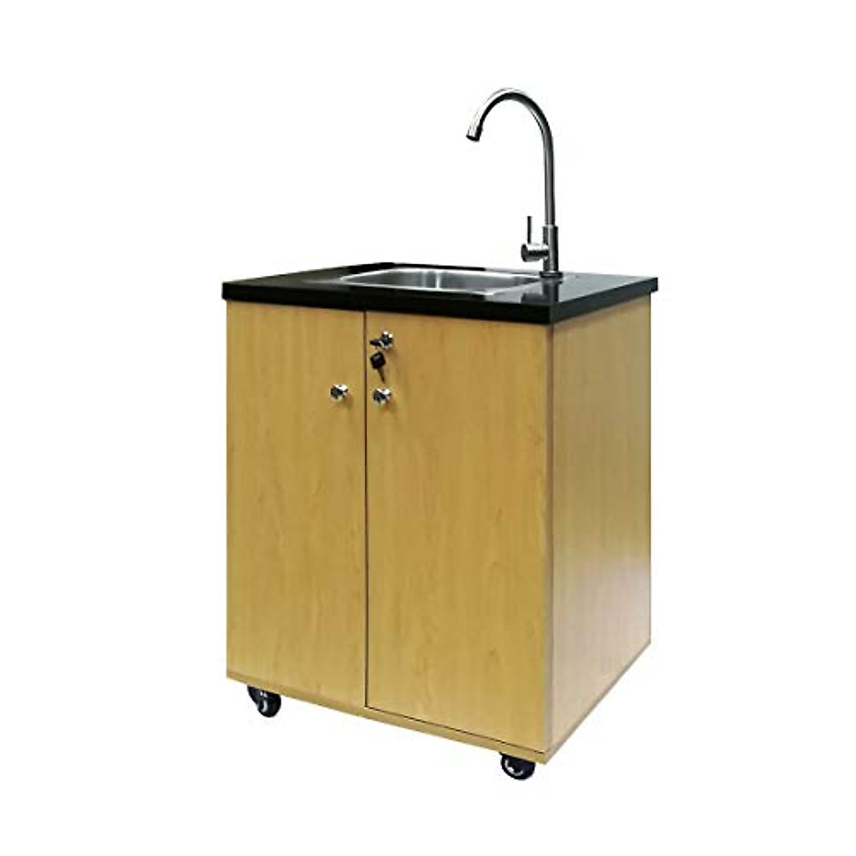 FixtureDisplays® Portable Sink Self Contained Hand Wash Station Mobile Sink Water Fountain Portable Sink Water Supply w/Pump 110V Power Caulk All Places to Water Proof 18536-2D