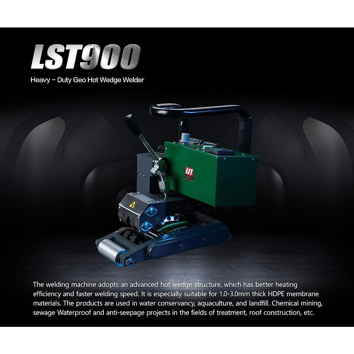 Geomembrane HDPE Welding Machine Hot Wedge Welder 1800W Overlap Welding Tool for 1.0-3.0mm Liner Lesite (120V/1650W)