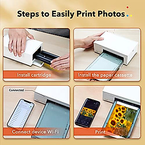 Liene 4x6'' Photo Printer, Wi-Fi Picture Printer, 20 Sheets, Full-Color Photo, Instant Photo Printer for iPhone, Android, Smartphone, Thermal dye Sublimation, Portable Photo Printer for Home Use