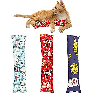 3 Pack Catnip Toys, Natural Interactive Catnip Cat Kicker, Bite Resistant Chew Toy, Crinkle Kicker, Accessories for Indoor Cat for Cat Lovers Dental Health Chew Toy