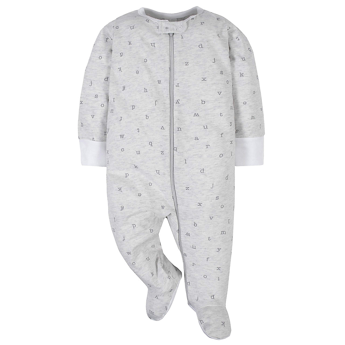 Gerber Unisex Baby 4 Pack Sleep 'N Play Footie Words Grey 3-6 Months
