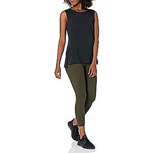 Amazon Essentials Women's Soft Cotton Standard-Fit Yoga Tank (Available in Plus Size) (Previously Core 10), Black, Medium