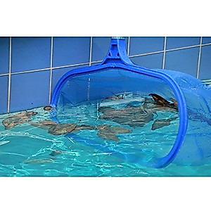 Rongbo Deep-Bag Pool Rake & Swimming Leaf Skimmer Net with Medium Fine Mesh,Fits Most Standard Pole for Cleaning Swimming Pools,Hot Tubs,Spas and Fountains (deep-Bag rake)
