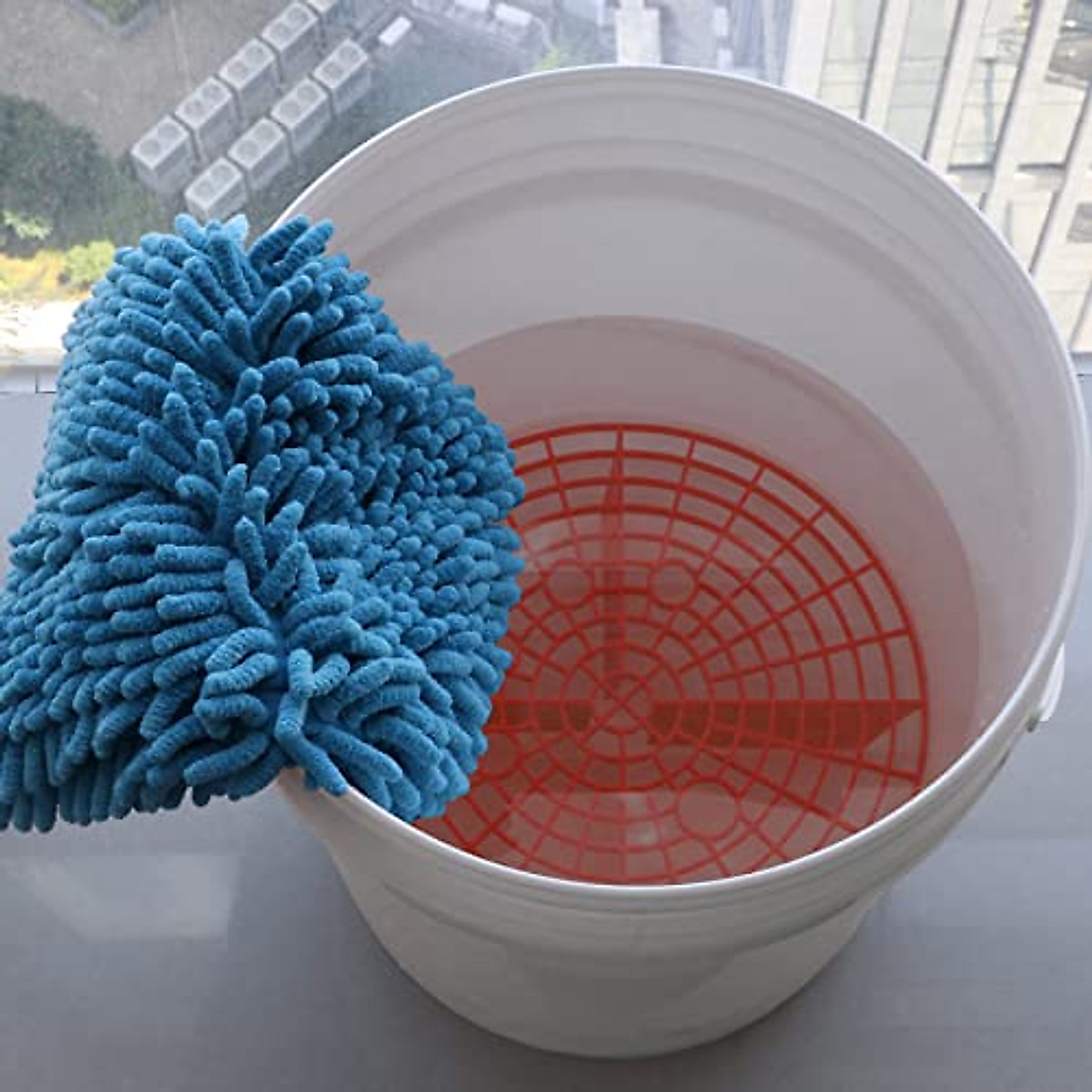 Amiss 2 Pack Car Wash Bucket, Automotive Wash Tool and Detail Kits, Scratch Prevention Bucket Tool, Car Interior Exterior Accessories, Fits 10.2 Inch - Red